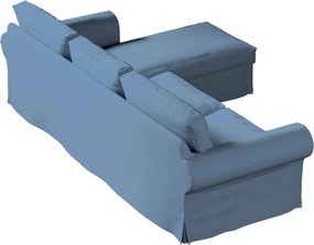 Potah na pohovku IKEA Ektorp 2-místná s lenoškou barva modrá látka pletený vzor