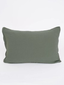 MK Lůžkoviny Mušelínový povlak na polštář 40 x 60 cm - Alexia Duo olivová/přírodní