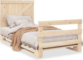 Rám postele s čelem 100 x 200 cm masivní borové dřevo 3281557