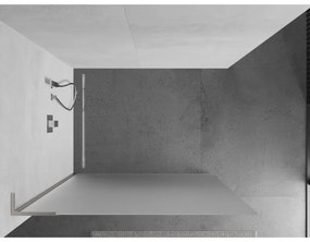 Mexen Kioto L, sprchová zástěna Walk-In 100 x 200 cm, 8mm sklo námraza, broušená ocel profil, 800-100-103-97-30