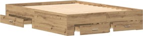 Rám postele Artisanový dub 140 x 190 cm Kompozitní dřevo 3333973