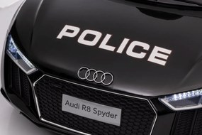 Ramiz Elektrické autíčko Audi R8 Policie na baterie + dálkové ovládání + EVA + pomalý start + MP3 LED