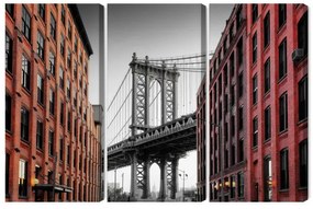 Vícedílný obraz Pohled Na Manhattan Bridge Z Washington Street Nedostatek Nedostatek Plátno Canvas 180x120