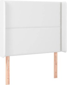 Box spring postel s matrací a LED bílá 100x200 cm umělá kůže 3139308