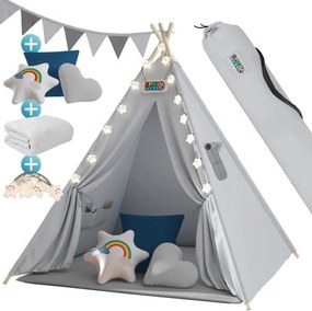 Deuba Dětský stan Teepee 160x130x130cm - šedý