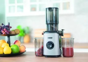 Unold Sam stříbrno-černá / Pomalý odšťavňovač / 200 W / 40-80 ot./min