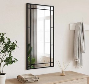 vidaXL Nástěnné zrcadlo černé 40 x 80 cm obdélník železo [358629]