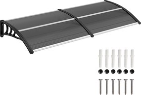 Outsunny Externí Markýza pro Dveře a Okna 196x75 cm Ochrana Před Sluncem a Deštěm s Polykarbonátovým Krytem a Hliníkovou Opěrkou | Aosom
