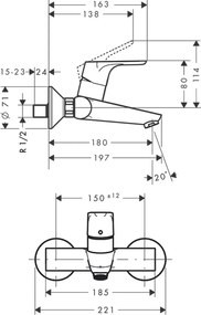 Hansgrohe Focus, páková umyvadlová baterie, chromová, 31923000