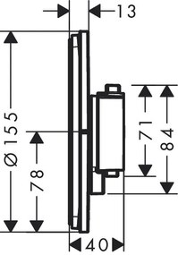 Hansgrohe ShowerSelect Comfort S, termostat pod omítku, kartáčovaný černý chrom, HAN-15559340