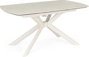 BIZZOTTO Krémový rozkládací jídelní stůl JANIKA 160-240x90 cm 0731289