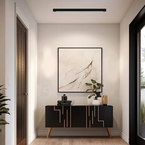 Stropní svítidlo Lungo, 1x černé kovové stínítko, (124 cm)