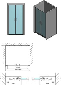 Polysan Zoom Line 90 cm sprchové dveře do niky ZL1790