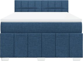 Box spring postel s matrací modrá 140x200 cm textil 3289397
