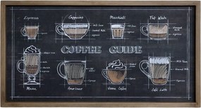 Černá nástěnná cedule s dřevěným rámem Coffee – 40*30 cm