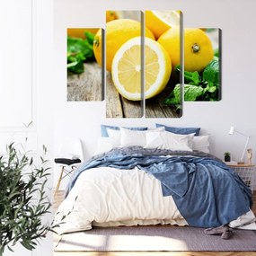 Vícedílný obraz Citron S Mátou Nedostatek Nedostatek Plátno Canvas 160x120