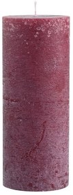 Červená široká svíčka Macon Rustic red - Ø 10*25cm/ 150h