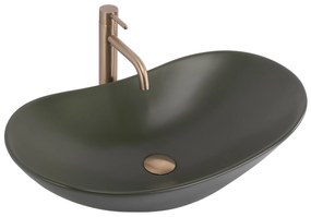 Rea Royal, umyvadlo na desku 615x355x155 mm, zelená matná, REA-U6372
