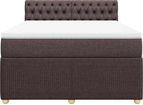 Box spring postel s matrací tmavě hnědá 140x190 cm textil 3287461
