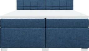 Box spring postel s matrací modrá 200x200 cm textil 3288301