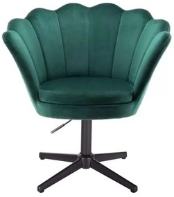 LuxuryForm DESIGN Otočné křeslo FREY VELUR na černém kříži - zelené