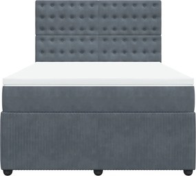 Box spring postel s matrací tmavě šedá 160x200 cm samet 3294695