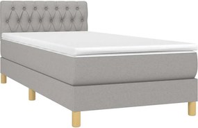Box spring postel s matrací a LED světle šedá 90x190 cm textil 3133917