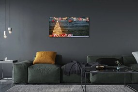 Obrazy na plátně Dárky Vánoční strom dekorace desky 100x50 cm