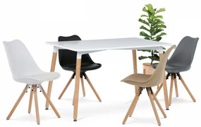 Jídelní stůl 120x80x74 bílý matný lak dřevěné nohy DT-304 WT