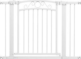 PawHut Psí Bariera - Bezpečnostní Fólie pro Psy 76-104 cm s 2 Prodlouženími 7/14 cm a Dvojitým Zámkem pro Schody a Dveře - Bílá | Aosom
