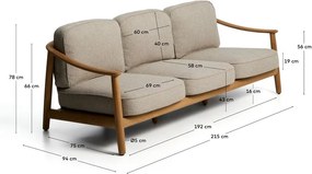 Béžová/v přírodní barvě čalouněná zahradní pohovka Elunda – Kave Home