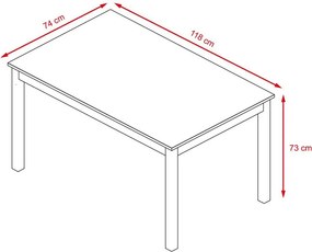 Jídelní set 4x židle + stůl Kampali, bílá