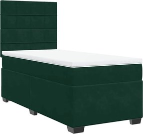 Box spring postel s matrací tmavě zelená 100x200 cm samet 3290831