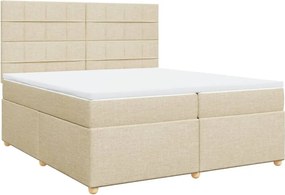 Box spring postel s matrací krémová 200x200 cm textil 3293692