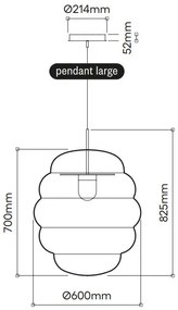 Bomma Luxusní závěsné svítidlo Blimp large, ø 60 cm Barva skla: černá montura, čiré sklo