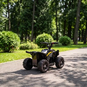 AIYAPLAY Dětské elektrické čtyřkolky 6V, dětská čtyřkolka s lithium-akumulátorem, funkce vpřed, ovládání tlačítkem na řídítkách, 1,5-2 roky, černá