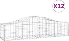 Klenuté gabionové koše 12 ks 200x50x40/60 cm pozinkované železo 3145587