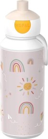 Béžová plastová dětská lahev 400 ml Sunshine &amp; Rainbow – Mepal