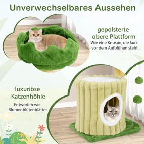 Costway Škrabadlo Malý kočičí strom s platformou Sisalové škrabadlo Cat Cave a 2