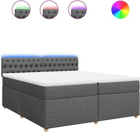 Box spring postel s matrací tmavě šedá 200x200 cm textil 3289095