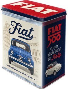Postershop Plechová dóza L - Fiat 500 (Good things are ahead of you) 3l
