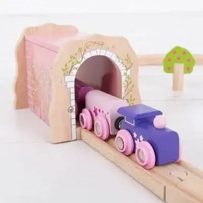 Bigjigs Rail Růžový železniční tunel / od 3 let