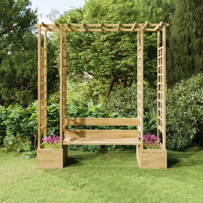 Zahradní pergola s lavicí a truhlíky impregnovaná borovice 318565