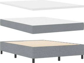 Postel s boxspringem s čelo Světle šedá 140 x 200 cm textil 3340564