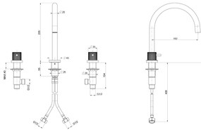 Sapho Ultrasan umyvadlová baterie stojánková tříprvková matná černá UT017VB