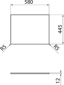 Sapho Odetta deska Rockstone 580 x 12 x 440 mm umělý kámen bílá mat DTR58-0101