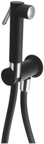 Sapho, Nástěnný ventil s ruční bidetovou sprškou a bezpečnostní pojistkou, kulatý, černá matná, SG107NE