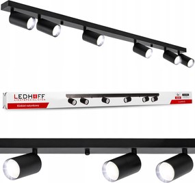 stropní svítidlo Led černá Nastavitelné nástěnné svítidlo 6x GU10 Spot do obývacího pokoje Dlouhá