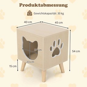 Costway Skříňka na odpadky pro kočky moderní nábytek na odpadky pro kočky