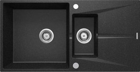 Deante Granite sink, 1.5-bowl with drainer